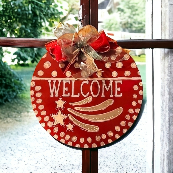 Hand Crafted | Wall Decor | Handpainted Welcome Wood Sign With ...
